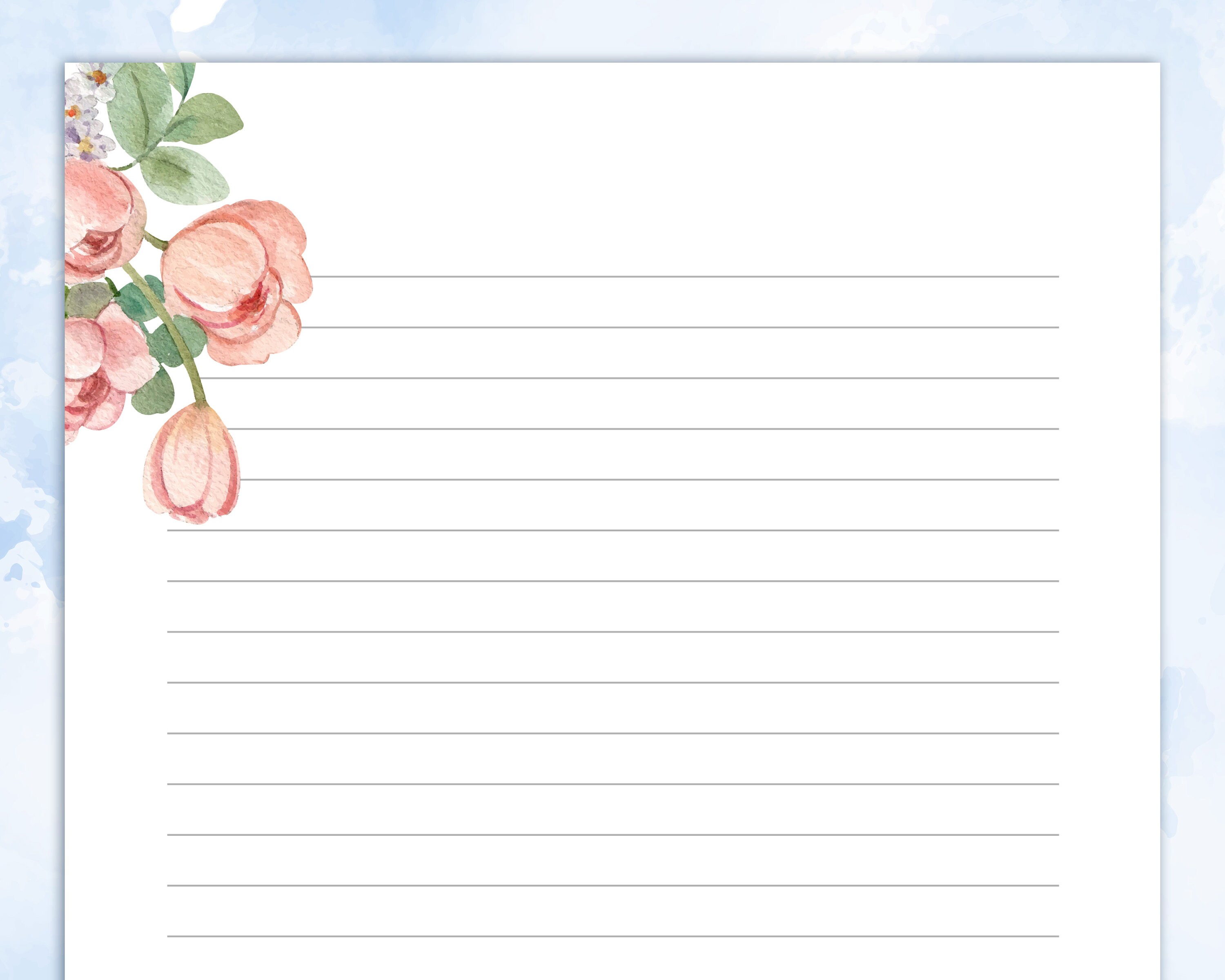 Butterfly Printable Stationery, Letter Writing Stationery, Lined and ...
