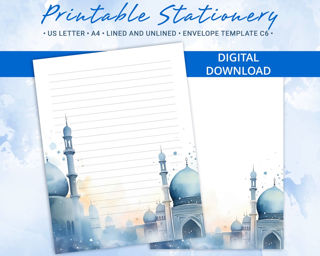 Printable Stationery Paper Ramadan Kareem, Printable Writing Paper With ...