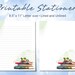 Printable Stationery Lined Paper, Printable Writing Paper With Cute ...