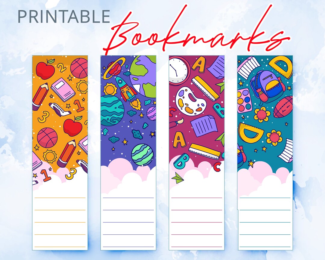 Printable Bookmarks, Bookmarks With School Themes, Back to School ...