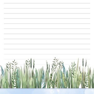 Green Grass Printable Stationery, Printable Writing Paper With Wild ...