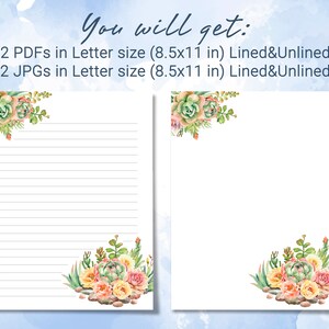 Printable Stationary Lined Paper, Printable Writing Paper, Watercolor ...