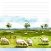 Printable Stationery Lined Paper With Watercolor Sheep Farm in Savannah ...