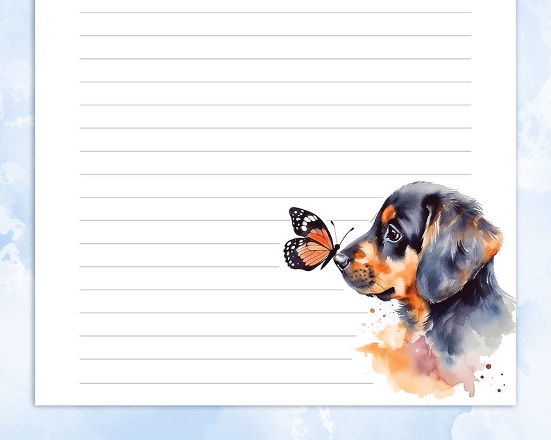 Animal Printable Stationery Lined Paper, Printable Writing Paper With ...
