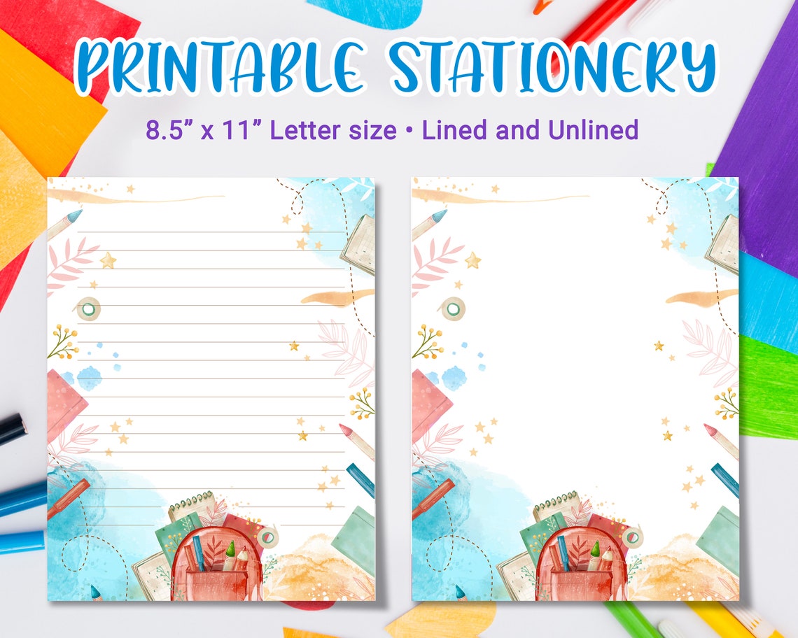 Printable Stationery for Kids, Printable Writing Paper for Back to ...