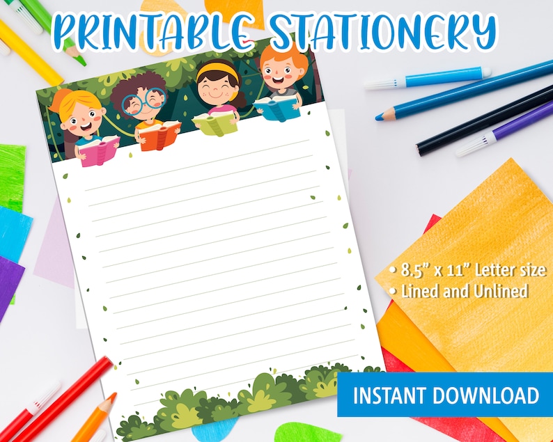 Printable Stationery for Kids, Printable Writing Paper With Fun ...