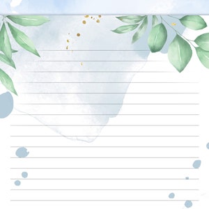 Printable Stationary Paper, Watercolor Floral Printable Writing Paper ...