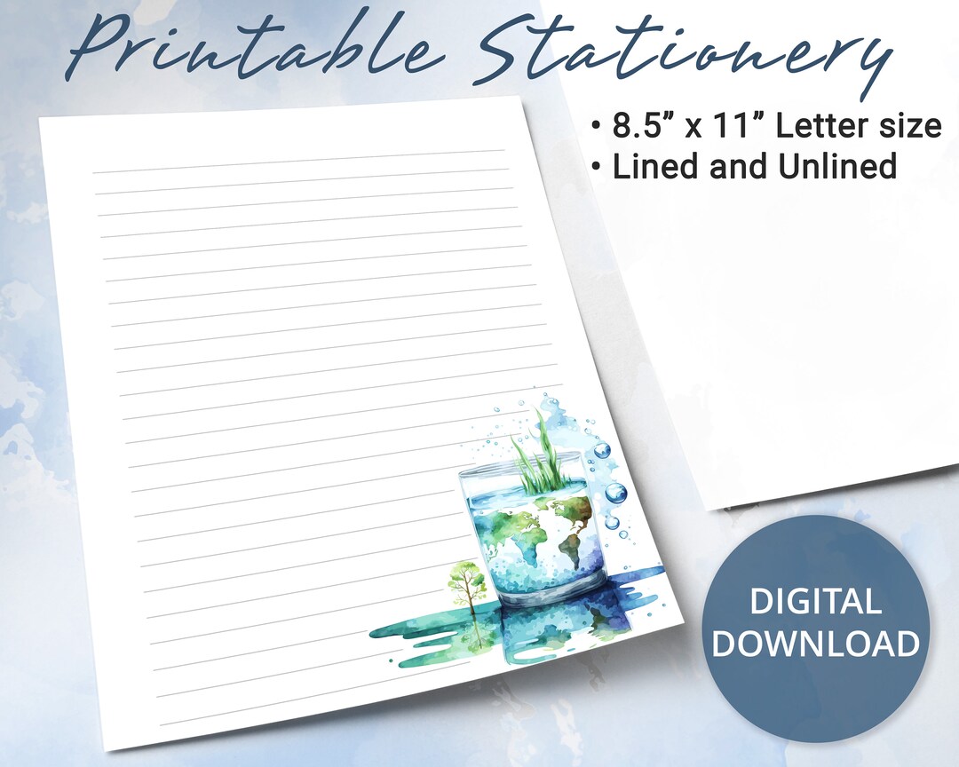 Printable Eco Stationery Lined Paper, Printable Writing Paper With ...