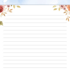 Pumpkin Printable Stationery, Printable Writing Paper in Autumn ...