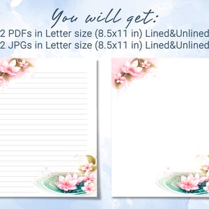 Floral Printable Stationery Lined Paper, Printable Writing Paper Wich ...