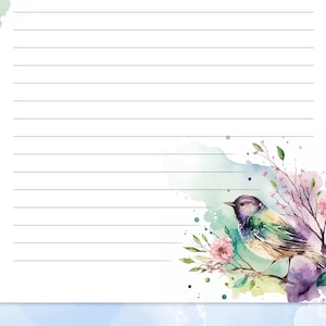 Printable Stationery, Printable Writing Paper With a Bird on a ...