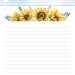 Printable Sunflower Stationery Lined Paper, Printable Writing Paper ...