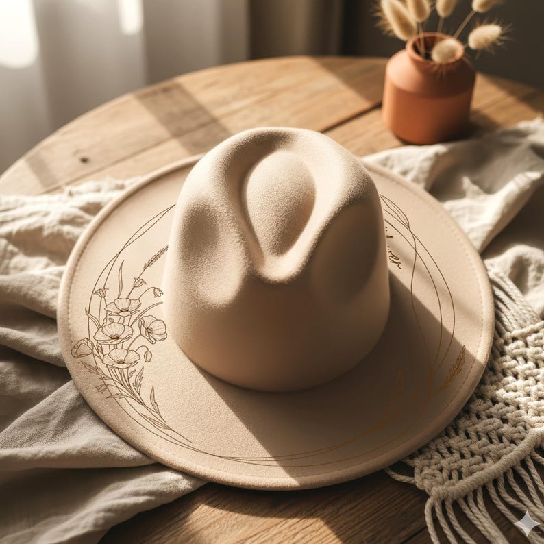She is a Wildflower Hat Laser Engraving Design, Floral Outline ...
