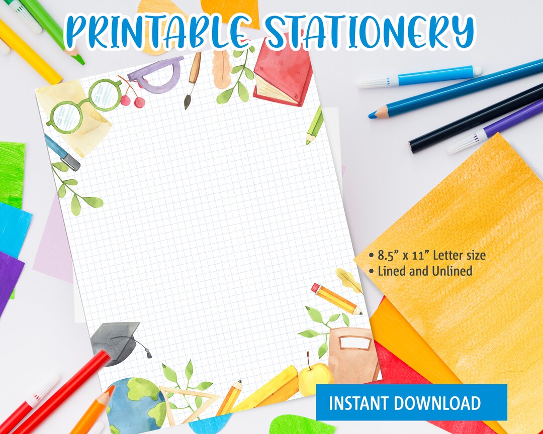 Printable Stationery for Kids, Printable Writing Paper for Back to ...