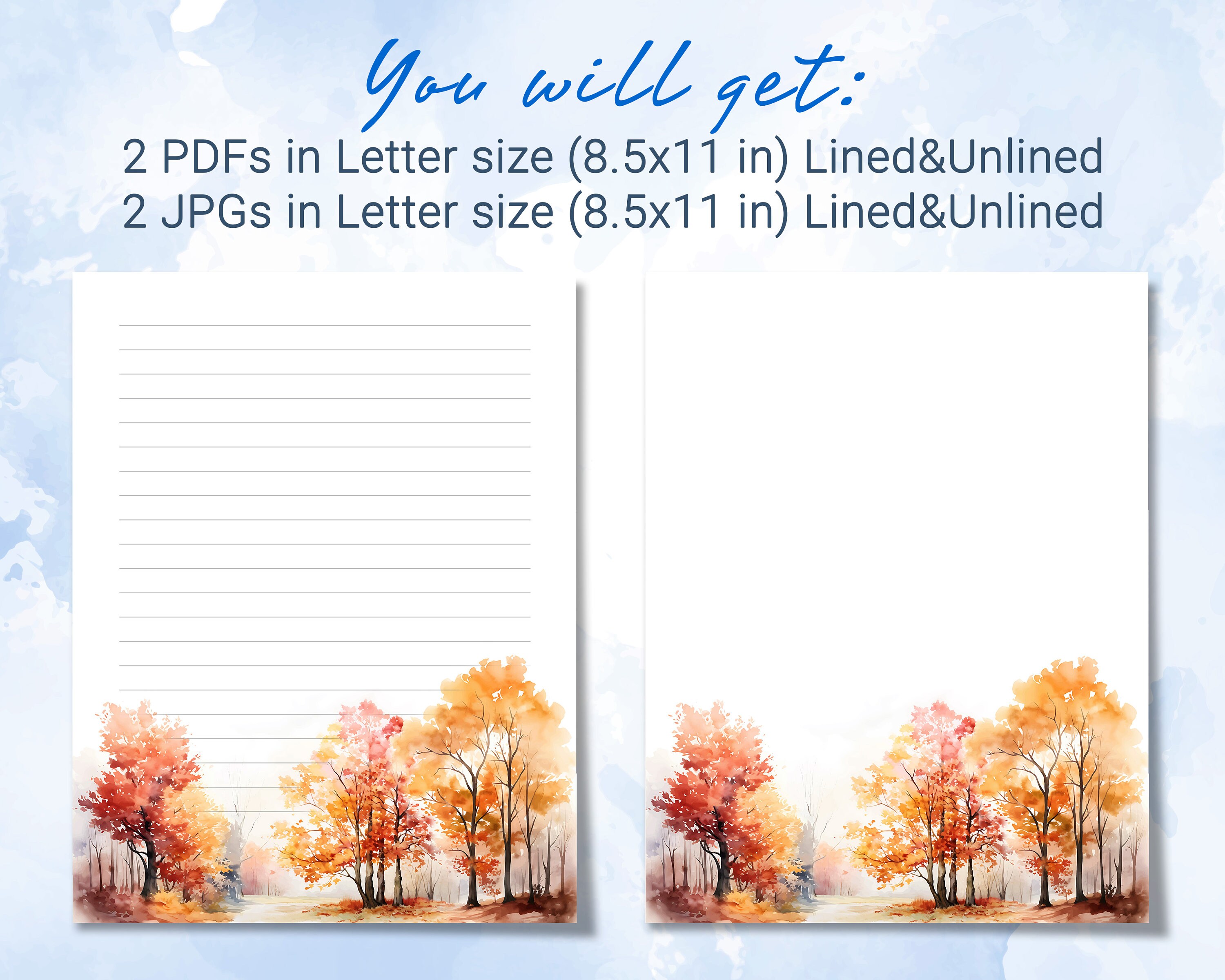 Autumn Printable Stationery, Printable Writing Paper With Road ...