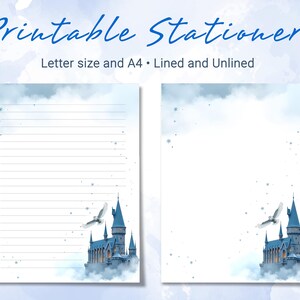 Winter Castle Printable Stationery: Lined Writing Paper With White Owl ...