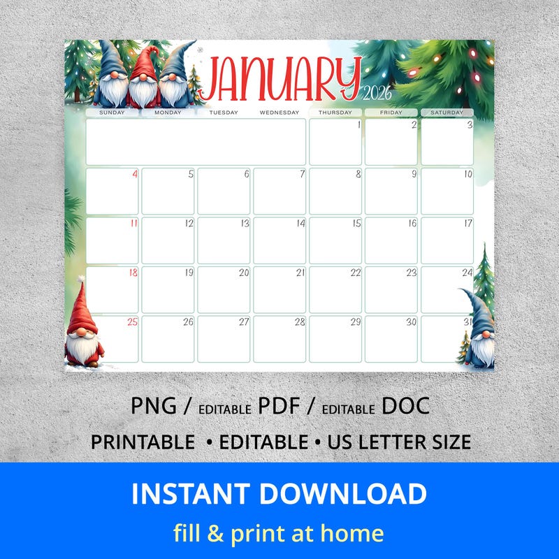 2026 Gnome Calendars - Etsy