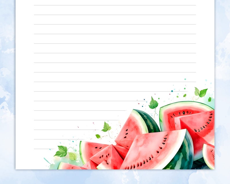 Printable Stationery Lined Paper, Letter Writing Paper With Juicy ...