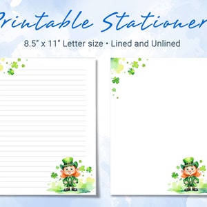 Printable Stationery Paper With St. Patrick's Day, Printable Writing ...
