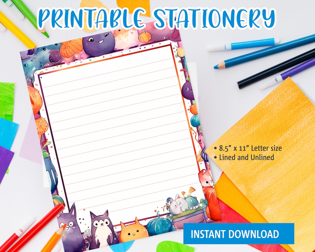 Printable Stationery for Kids, Printable Writing Paper With With a ...