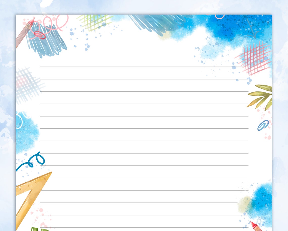 Back to School Printable Stationery, Printable Writing Paper With ...