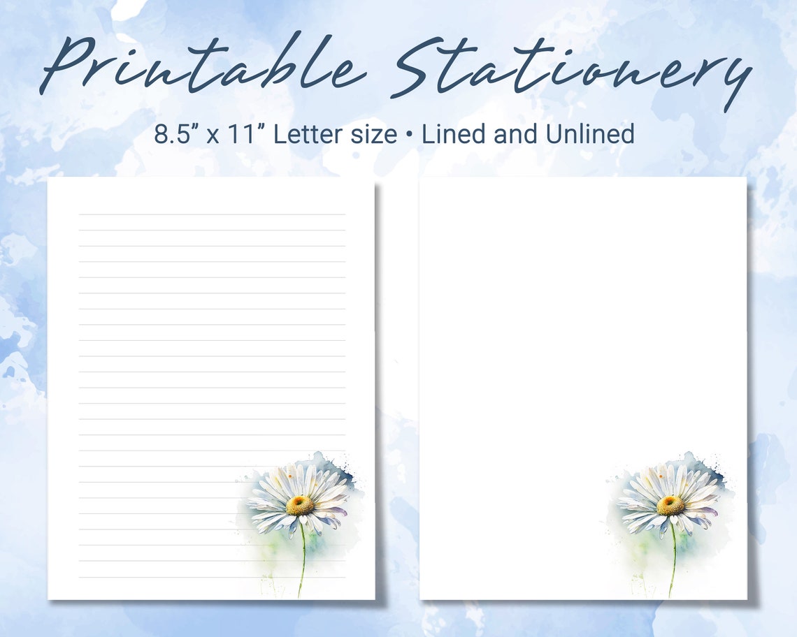 Floral Printable Stationery Printable Writing Paper With - Etsy