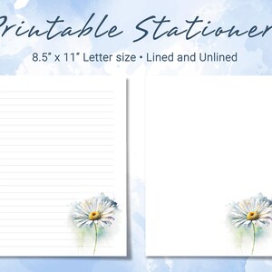 Floral Printable Stationery, Printable Writing Paper With Watercolor ...