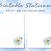 Floral Printable Stationery, Printable Writing Paper With Watercolor ...