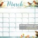 Editable March 2025 Calendar, Wall Calendar With Birds, Spring Day ...