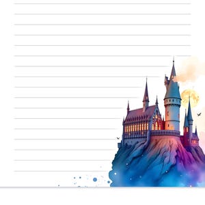 Castle Printable Stationery: Lined Writing Paper, A4 & US Letter - Etsy