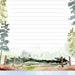 Printable Stationary Paper Green Forest Landscape Watercolor - Etsy