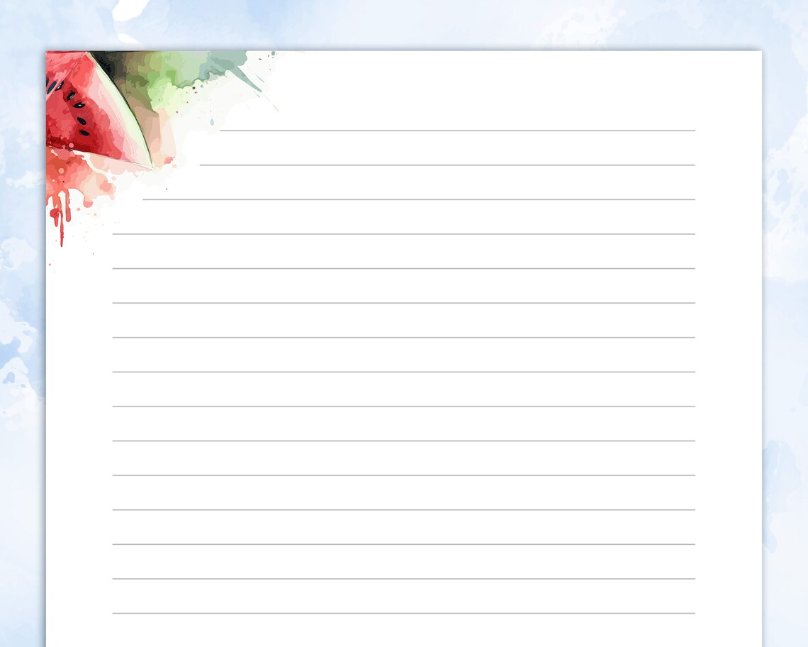 Printable Stationary Paper Printable Writing Paper With Juicy - Etsy