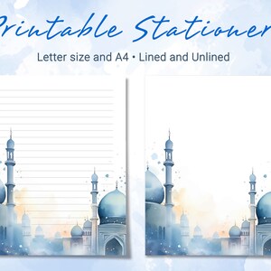 Printable Stationery Paper Ramadan Kareem, Printable Writing Paper With ...