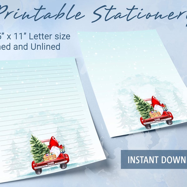 Gnome Christmas Letter Template - Etsy