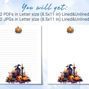 Halloween Printable Stationery, Printable Writing Paper With Watercolor ...