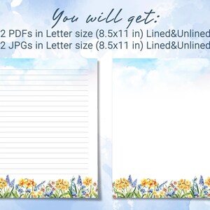 Floral Printable Stationery, Printable Writing Paper With Watercolor ...