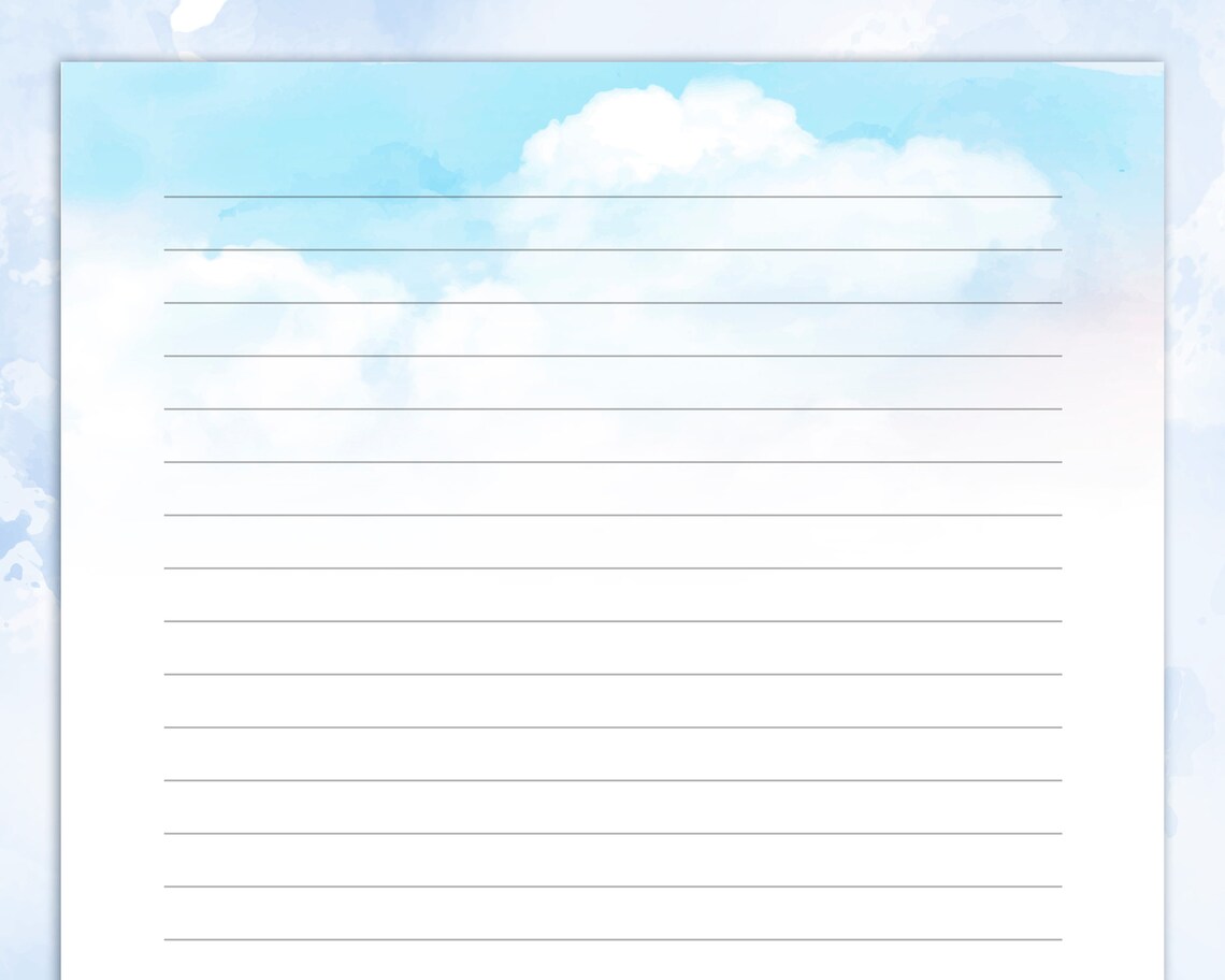 Printable Stationery Lined Paper With Set of Famous Landmark, Printable ...