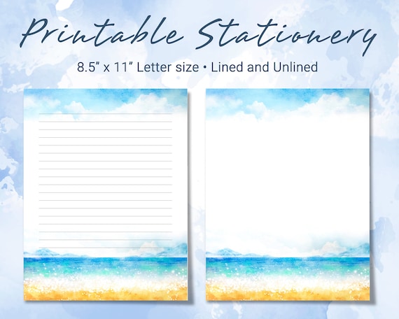 Ocean Stationery Backgrounds Beach Themed Stationery Paper | Ocean