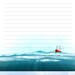 Printable Stationery Lined Paper With Landscape of Blue Ocean ...