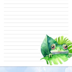 Printable Stationery Lined Paper, Printable Writing Paper With Frog in ...