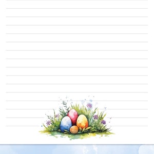Printable Stationery Paper With an Easter Background, Happy Easter ...
