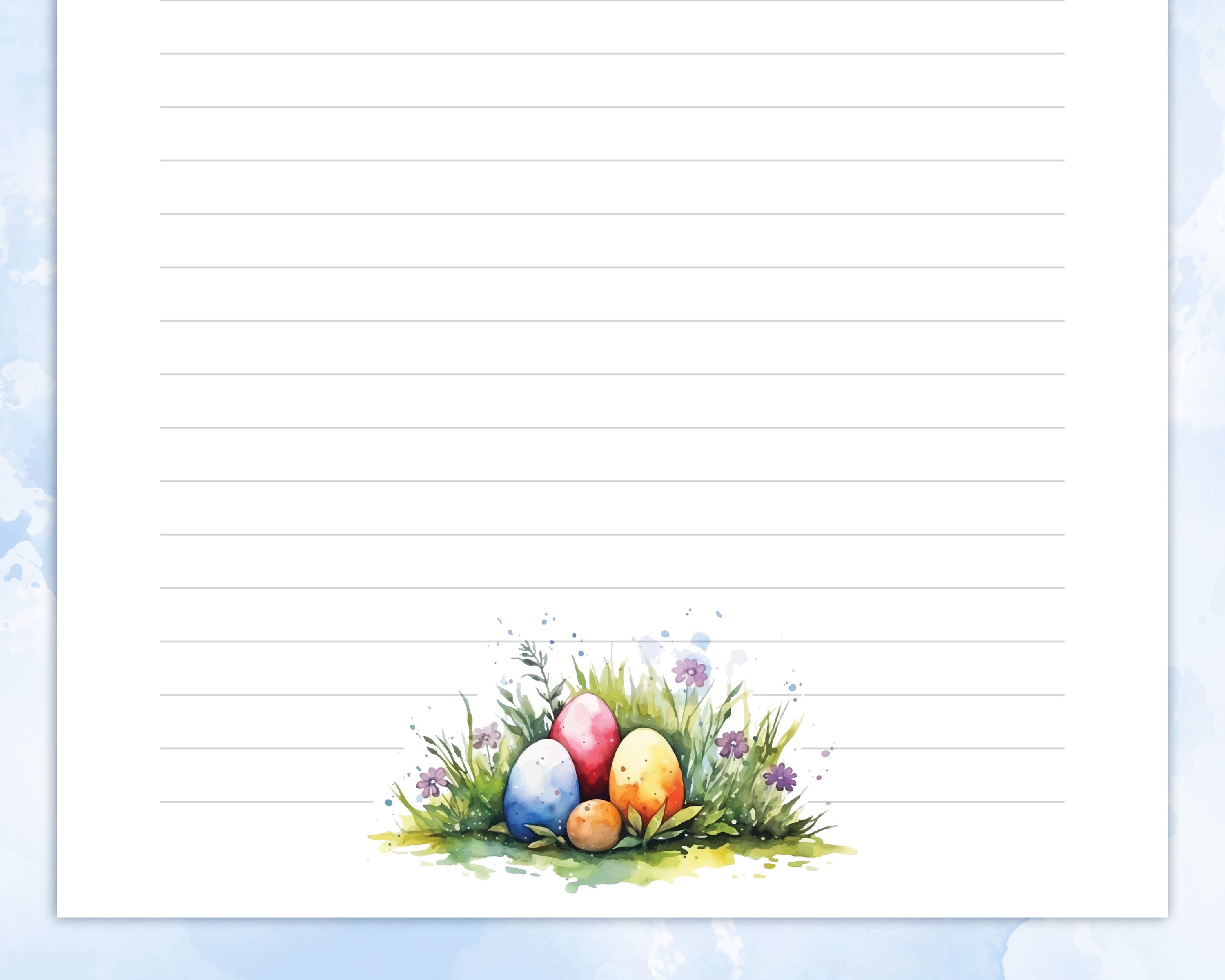 Printable Stationery Paper With an Easter Background, Happy Easter ...