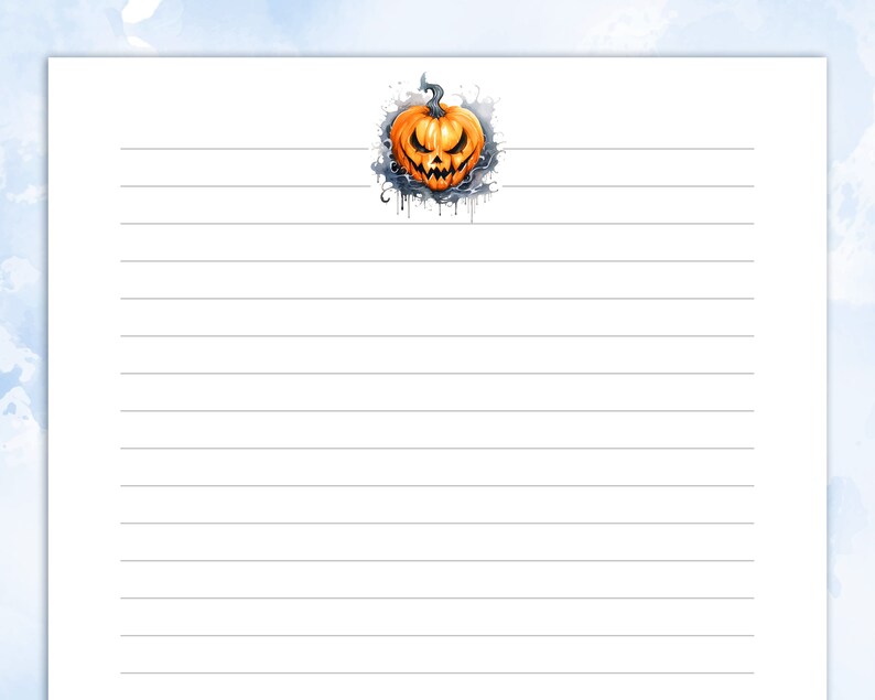 Halloween Printable Stationery, Printable Writing Paper With Watercolor ...