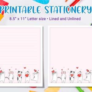 Kawaii Stationery Printable for Kids, Printable Letter Writing With ...