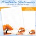 Printable Stationery Lined Paper, Letter Writing Paper With Fall ...