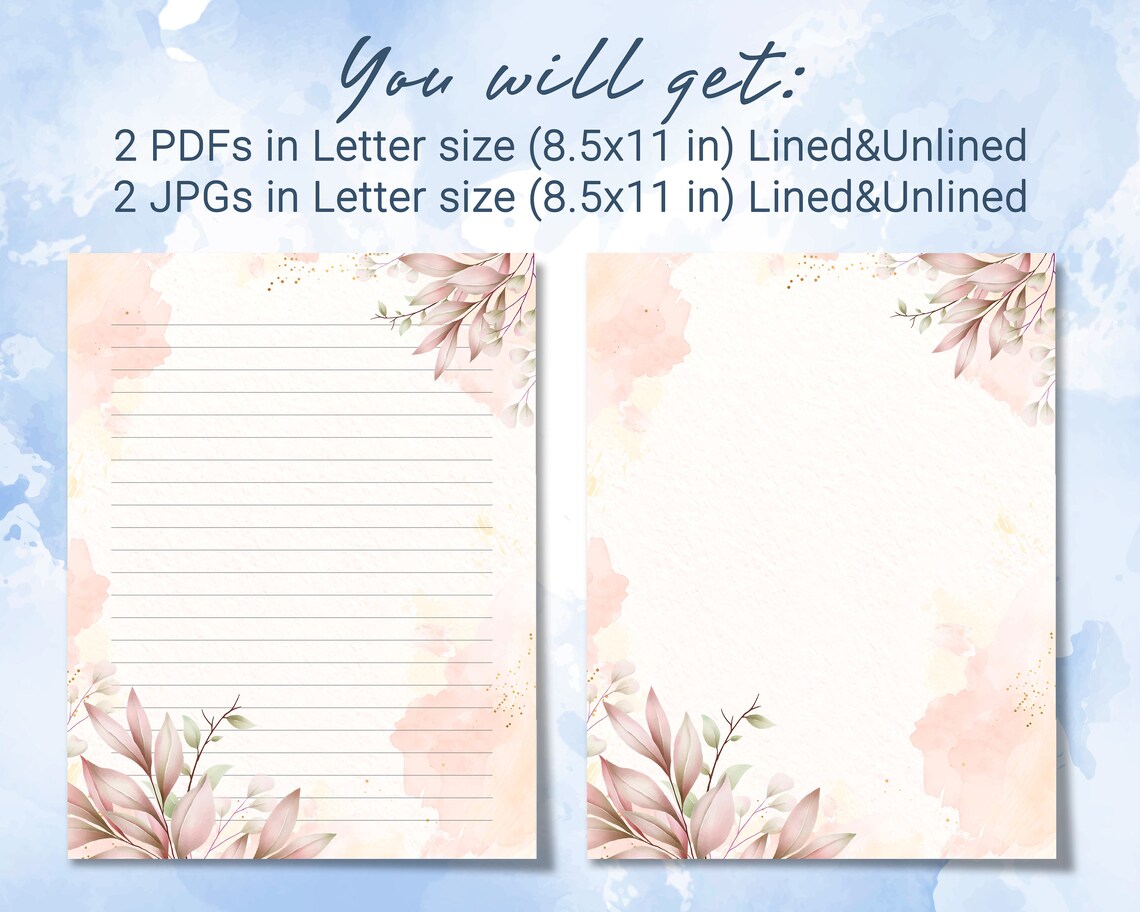 Leaves Printable Stationery, Printable Writing Paper With Leaves ...