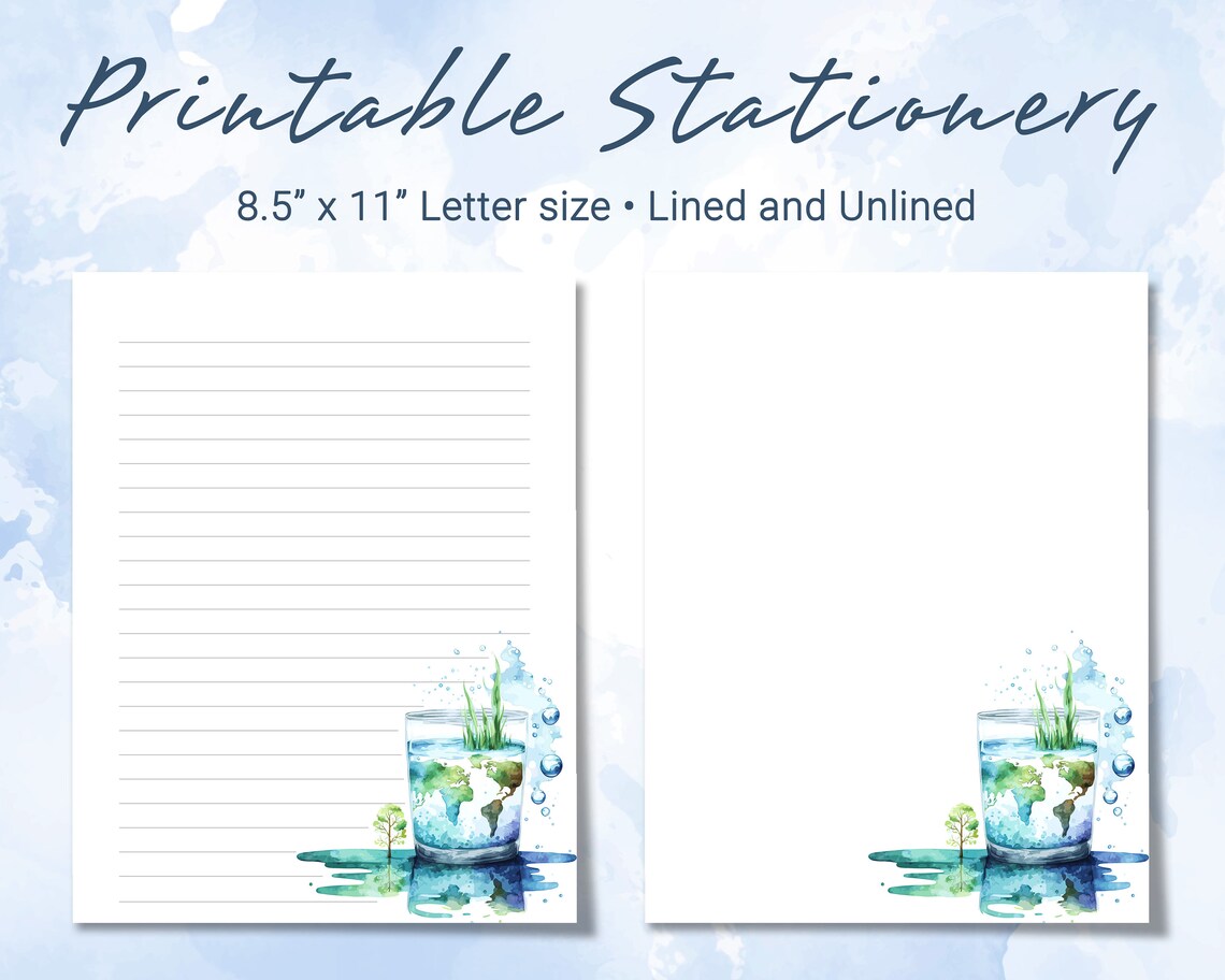 Printable Eco Stationery Lined Paper, Printable Writing Paper With ...