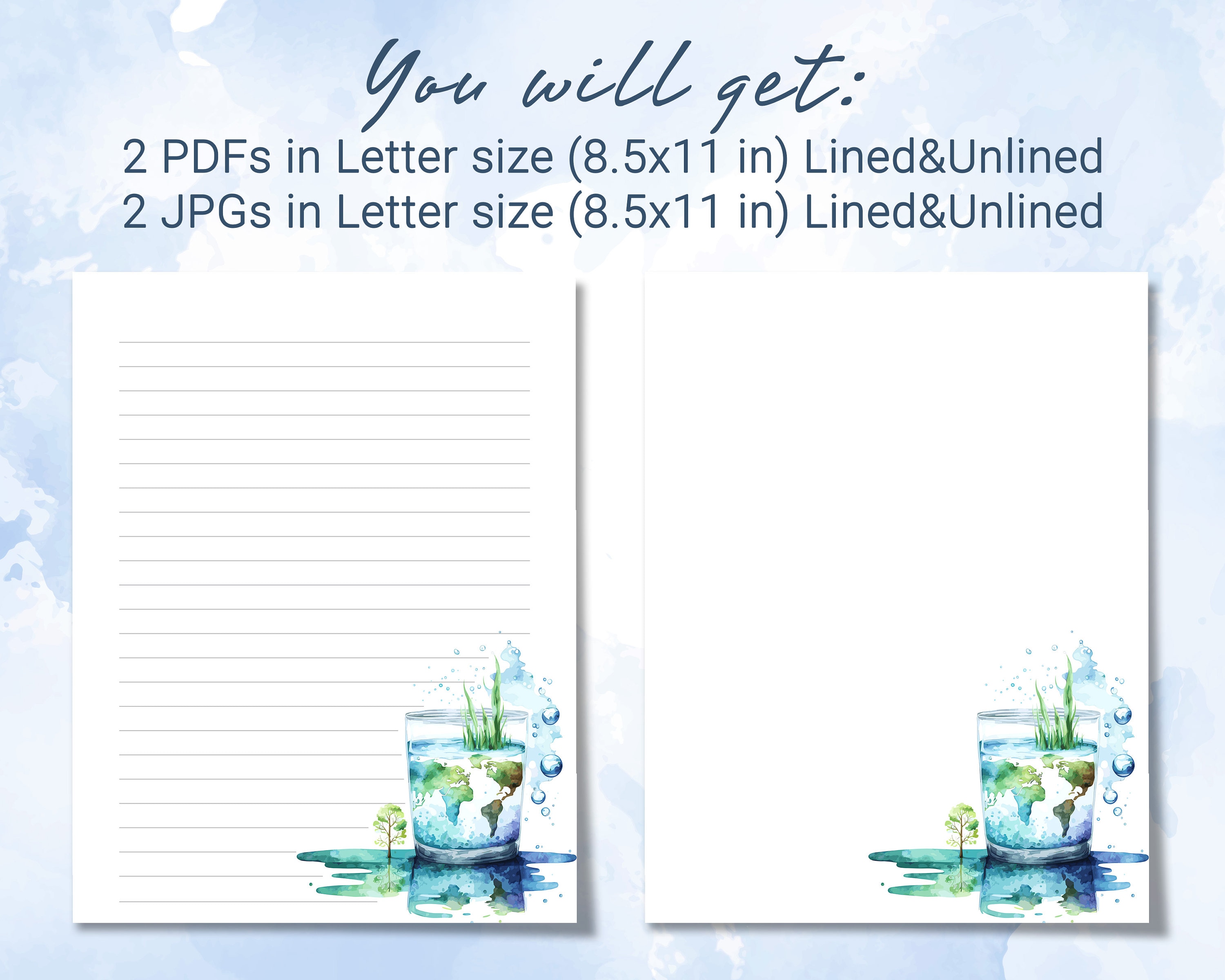 Printable Eco Stationery Lined Paper, Printable Writing Paper With ...