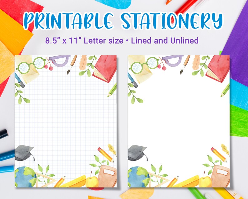 Printable Stationery for Kids Printable Writing Paper for - Etsy