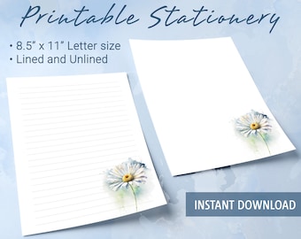 Floral Printable Stationery Printable Writing Paper With - Etsy